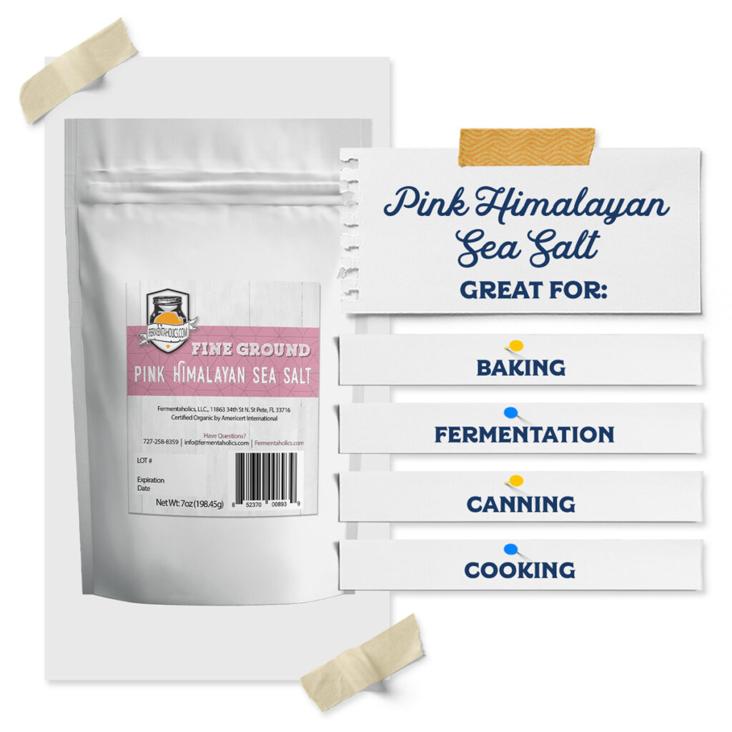 Pink Himalayan Sea Salt - Fine Ground for Cooking and Fermentation
