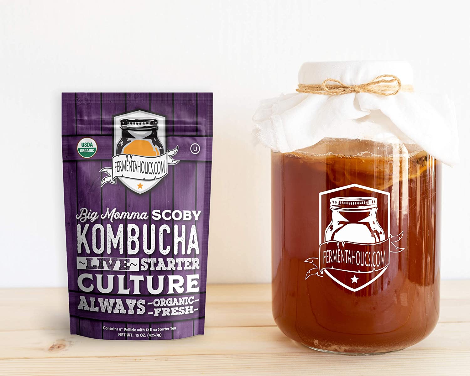 Big Momma Kombucha SCOBY - USDA Certified Organic Live Kombucha Starter ...