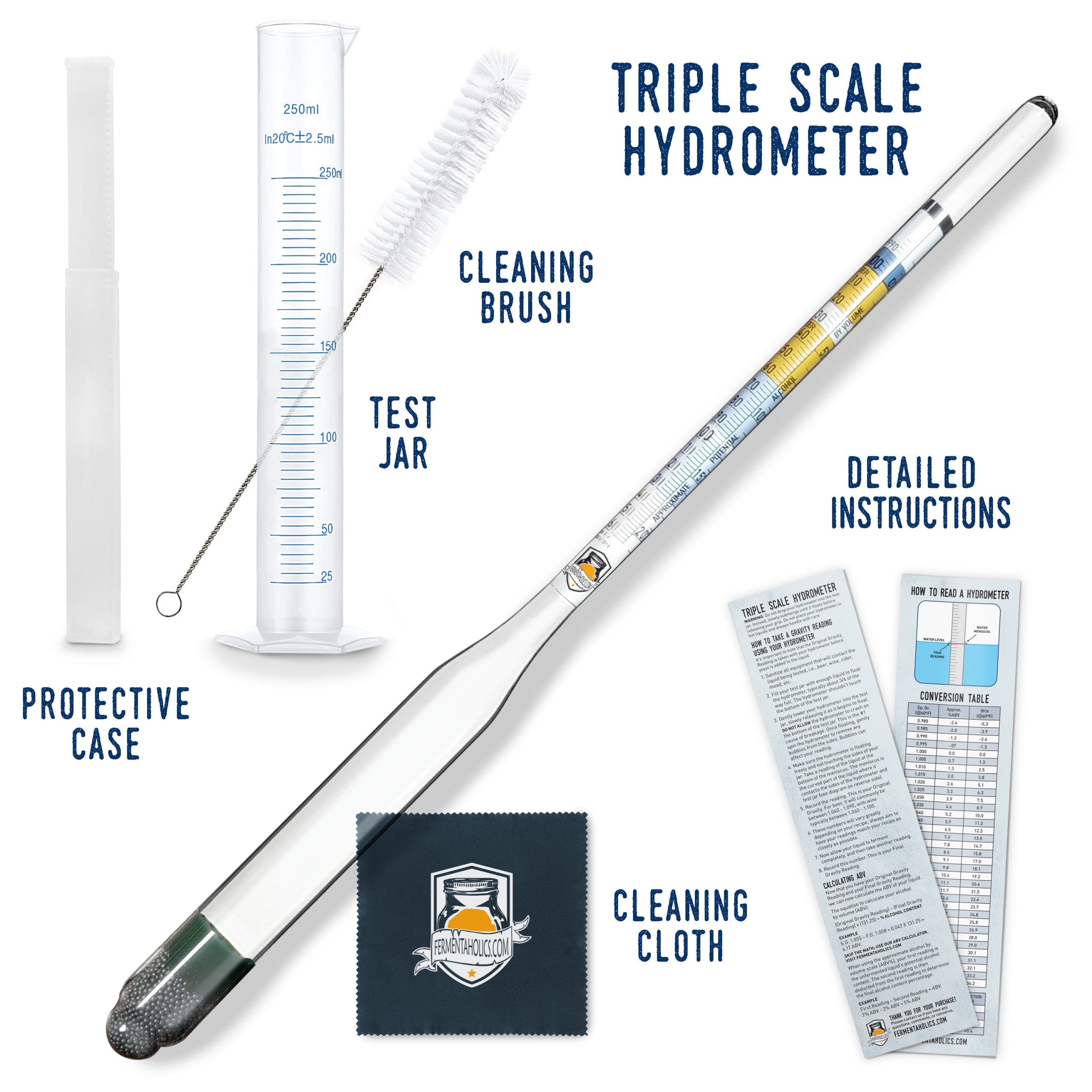 Complete Hydrometer Test Kit for Home Brewing & Fermentation