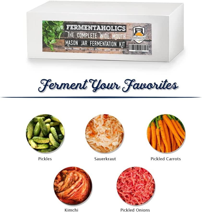 Complete DIY Mason Jar Fermentation Kit for Food & Vegetables