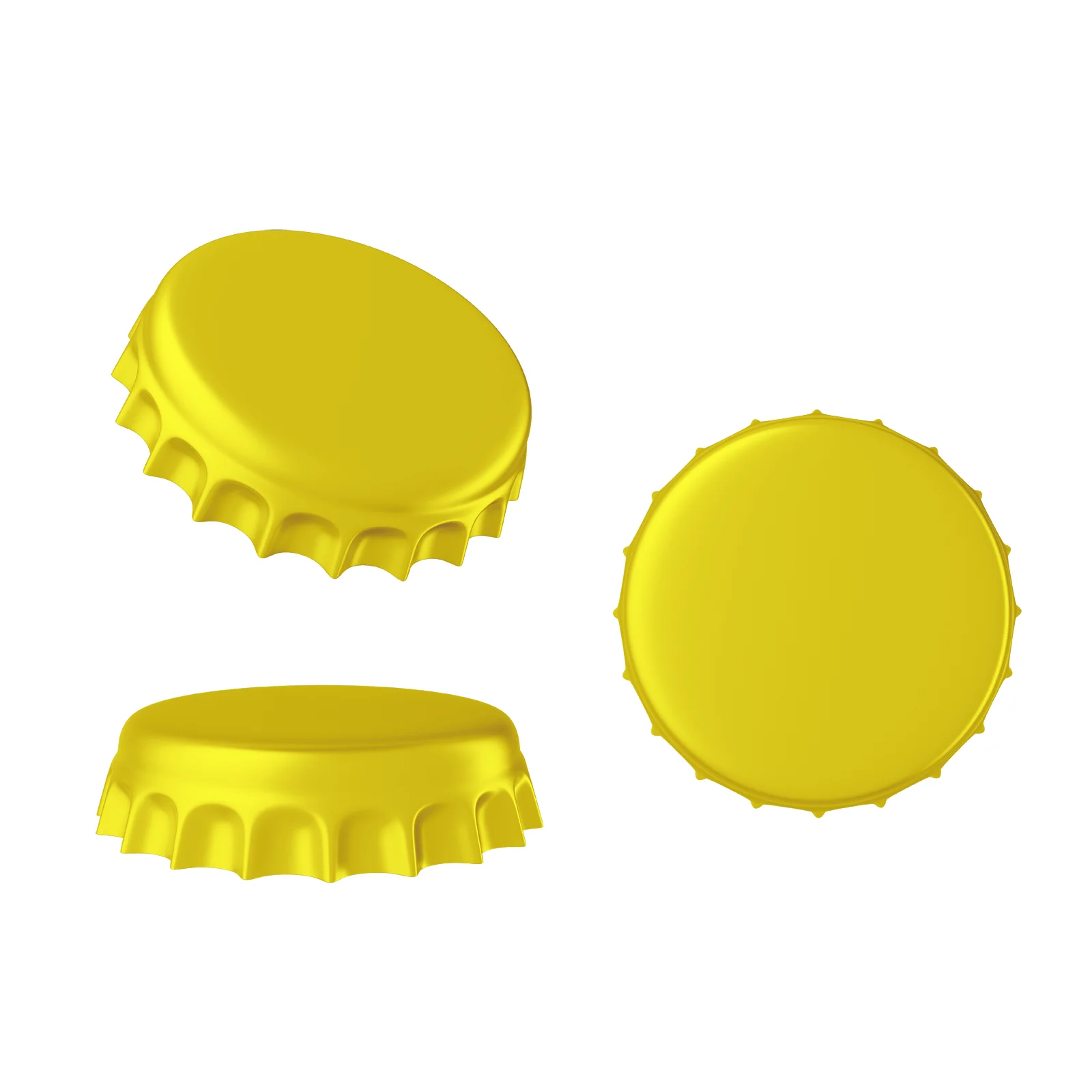 Pry Off Yellow Beer Bottle Caps: Oxygen-Absorbing Seal